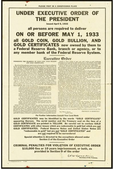 When Owning Gold Was Illegal